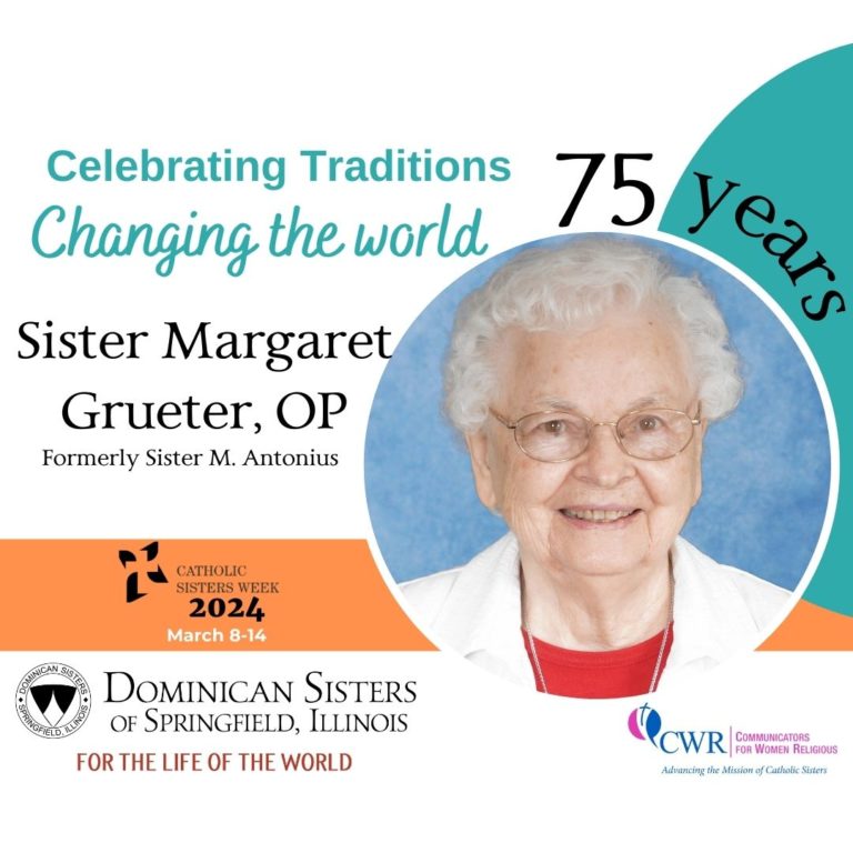 Sister Margaret Grueter observes diamond jubilee - Dominican Sisters of ...