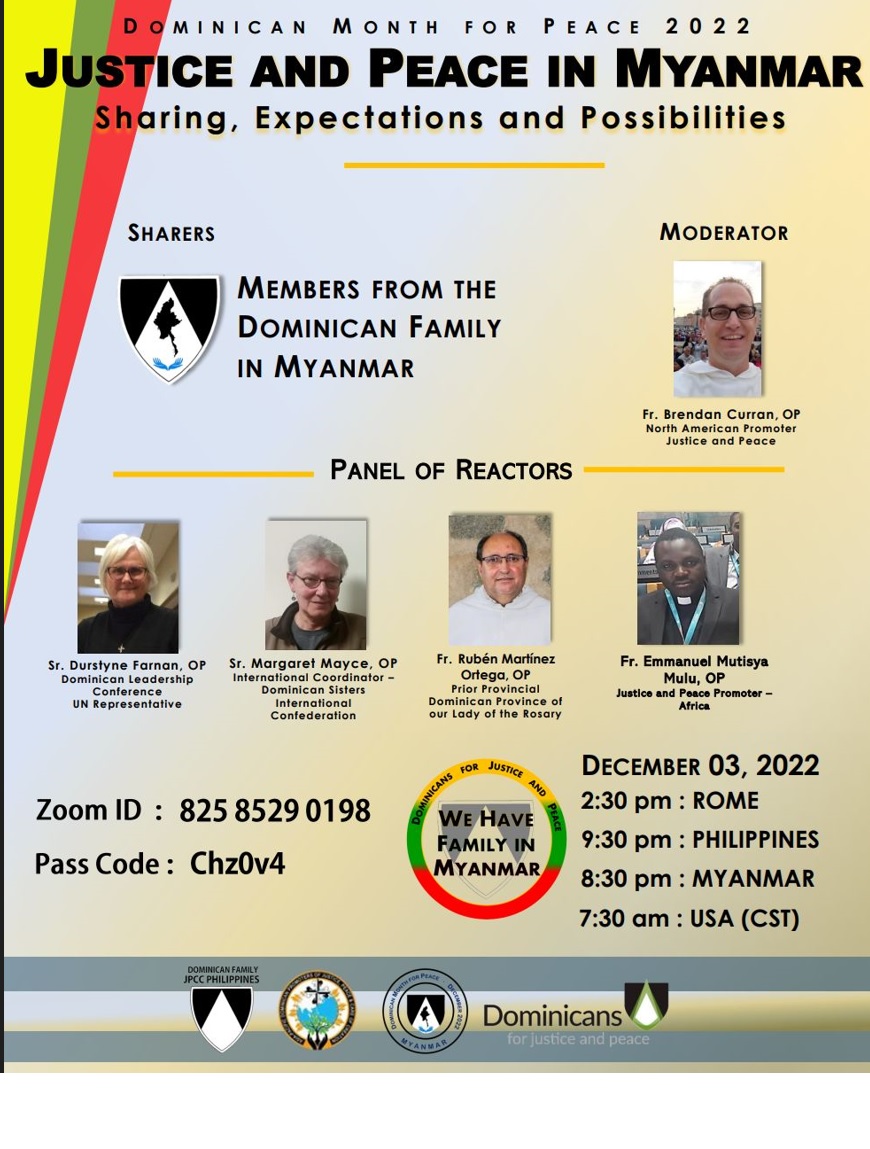 Month for Peace Webinar on Myanmar scheduled Dec. 3 at 7:30 a.m ...